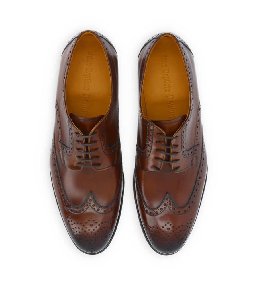 Derby Brogues Stanley Cuir lisse/Cuir patiné Marron Jean-Baptiste Rautureau pour homme Pointure 39